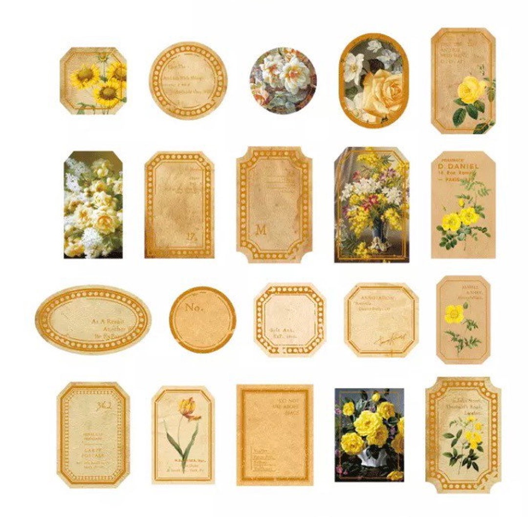 A Pack of 60 Pieces of Stickers Labels, Scrapbooking Pack, Junk Journal ...