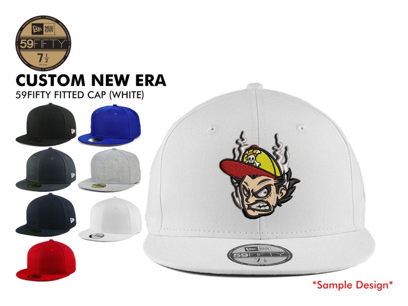 Custom WHITE NEW ERA® 59FIFTY Fitted Cap/personalized - Etsy