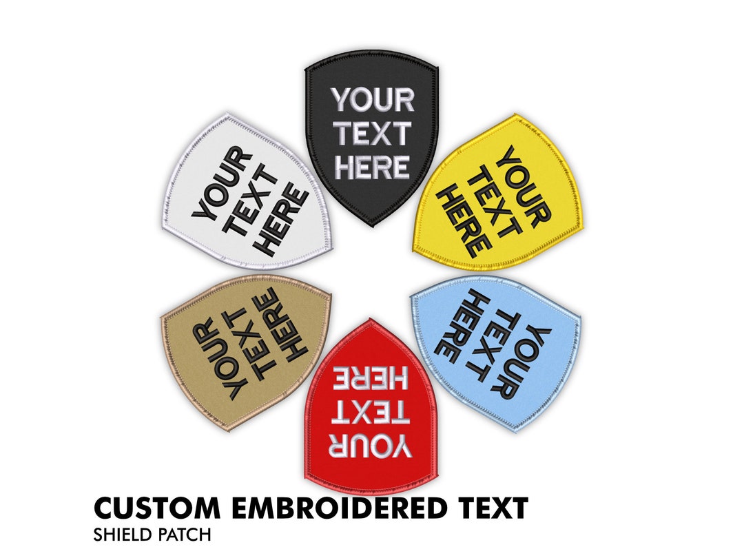 Custom Embroidered Shield Name Tag Badge With VELCRO® Brand or Iron-on ...
