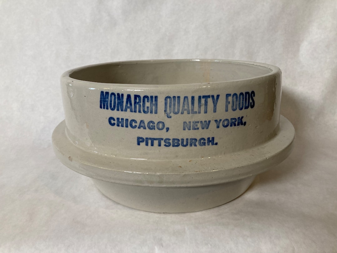 Vintage Stoneware Crock - Monarch Quality Foods Chicago NYC Pittsburgh ...