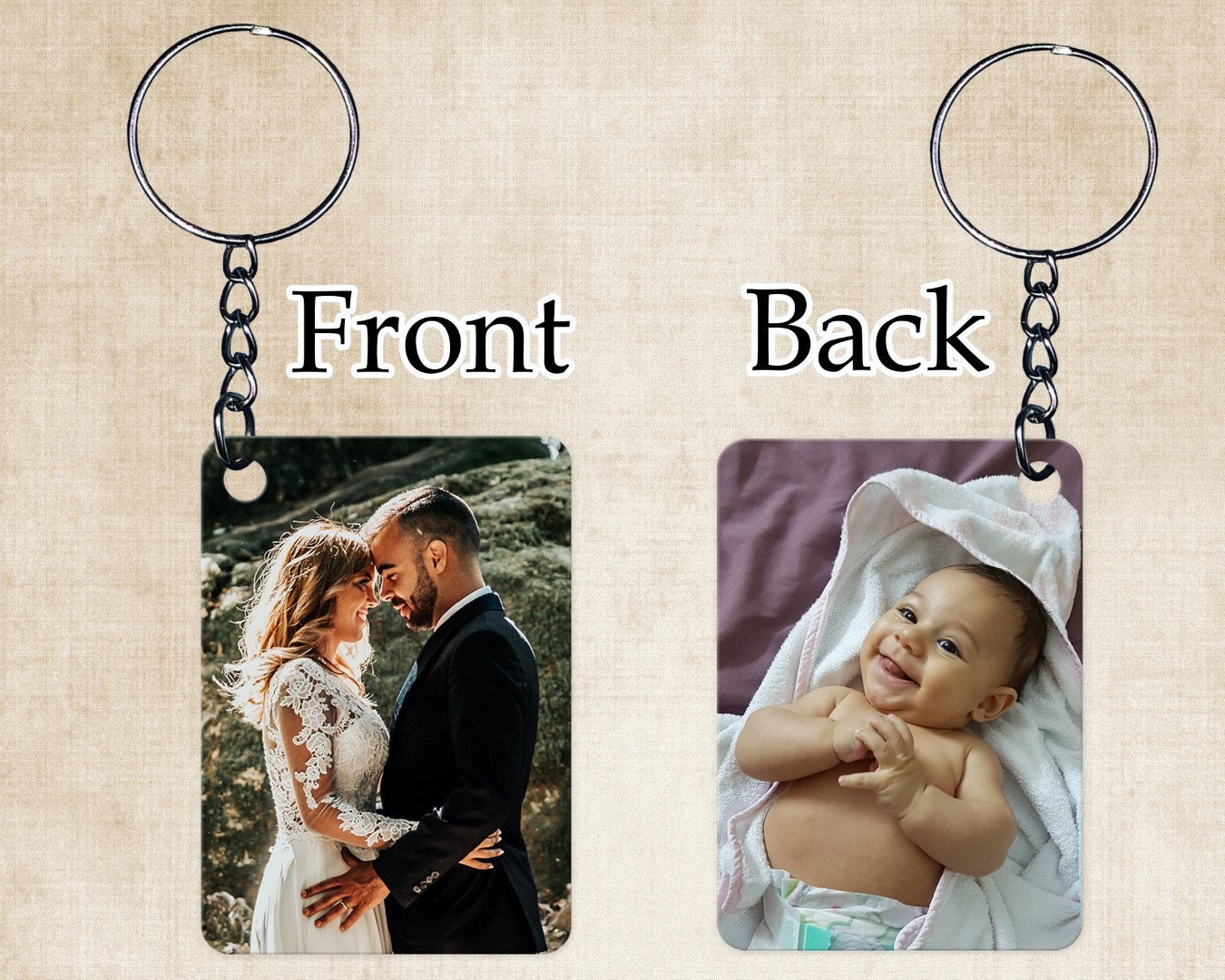 PERSONALISED Custom Photo Rectangle Key Ring Gift Keepsake - Etsy UK