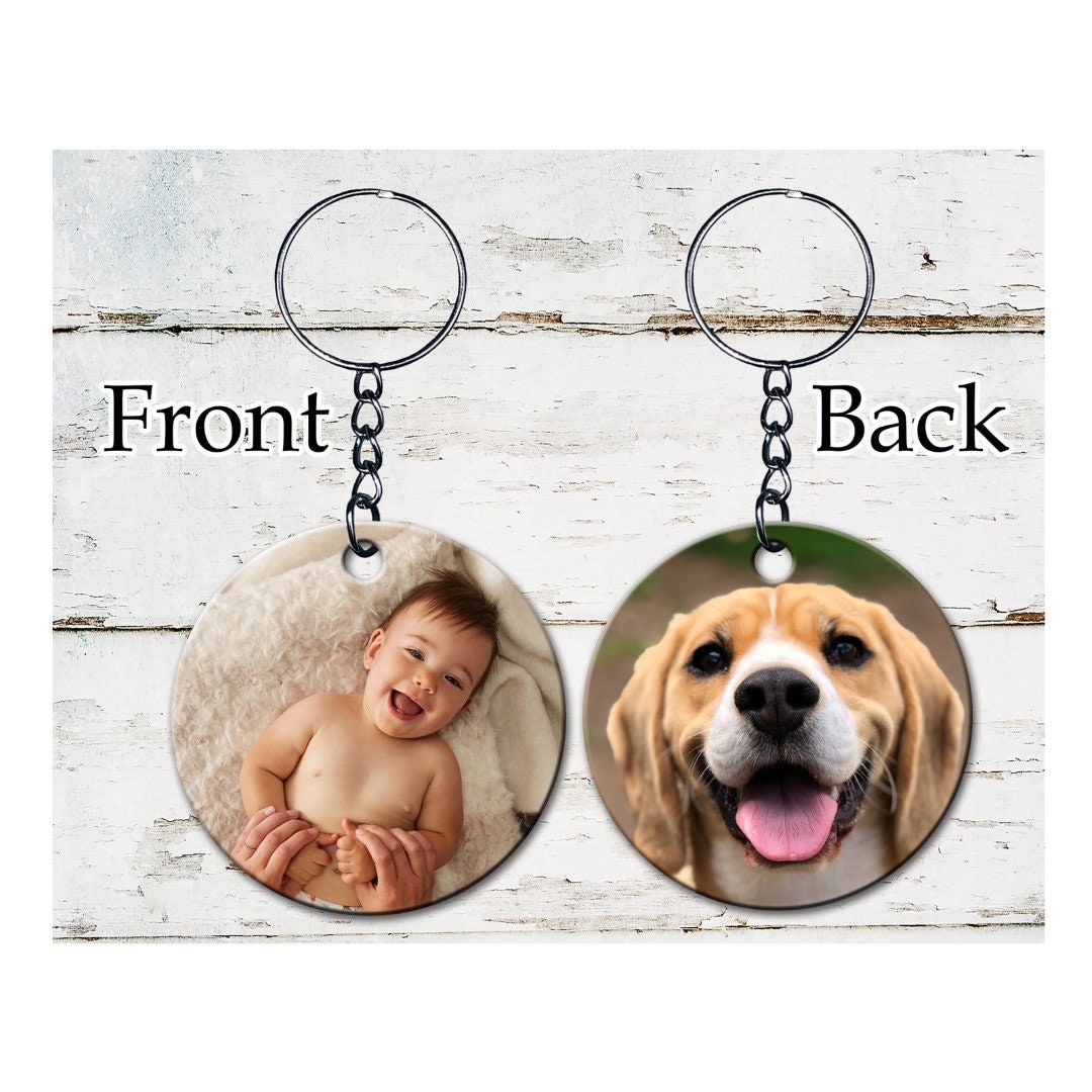PERSONALISED Photo Round Key Ring Gift Keepsake Kids - Etsy UK