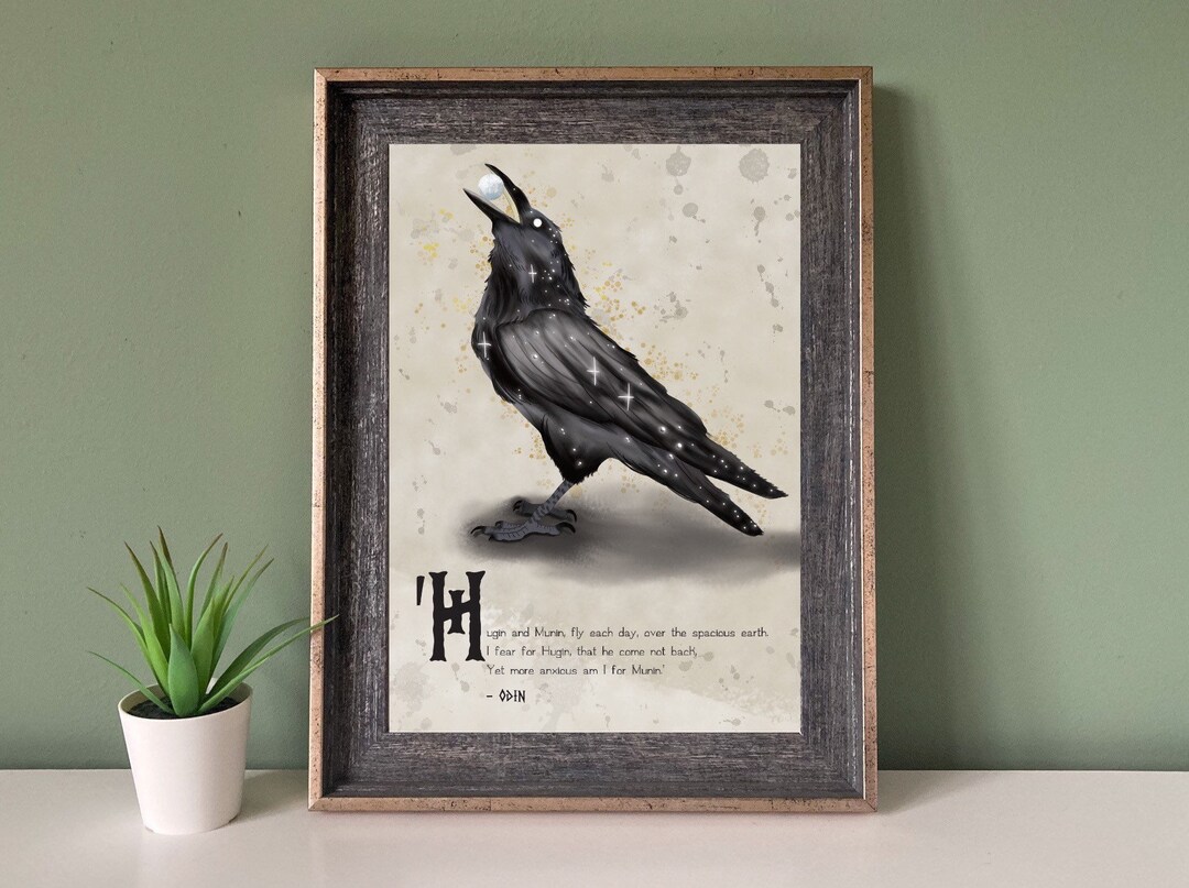 Hugin and Munin Norse Raven Viking Saga A4 Print Wall Art - Etsy