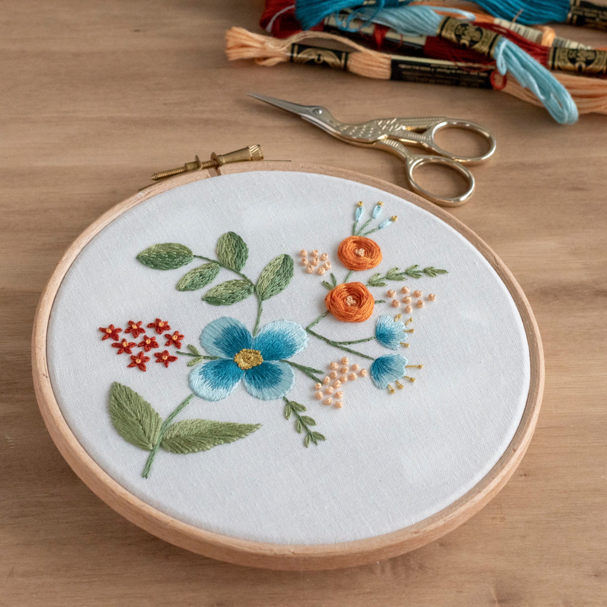 Folk Floral Embroidery Pattern Flower Hand Embroidery Design | Etsy