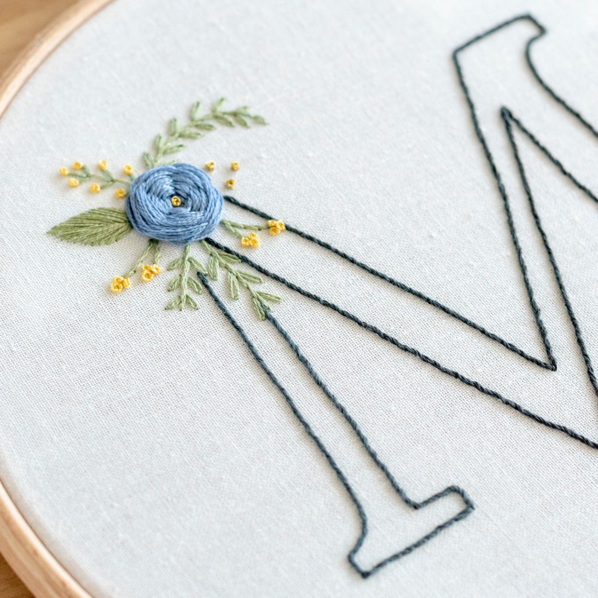 Letras Flores Patrón Bordado Video Tutorial Inicial Flores - Etsy México