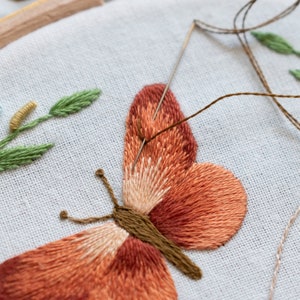 Butterfly Hand Embroidery PDF Pattern, Thread Painting Tutorial for ...