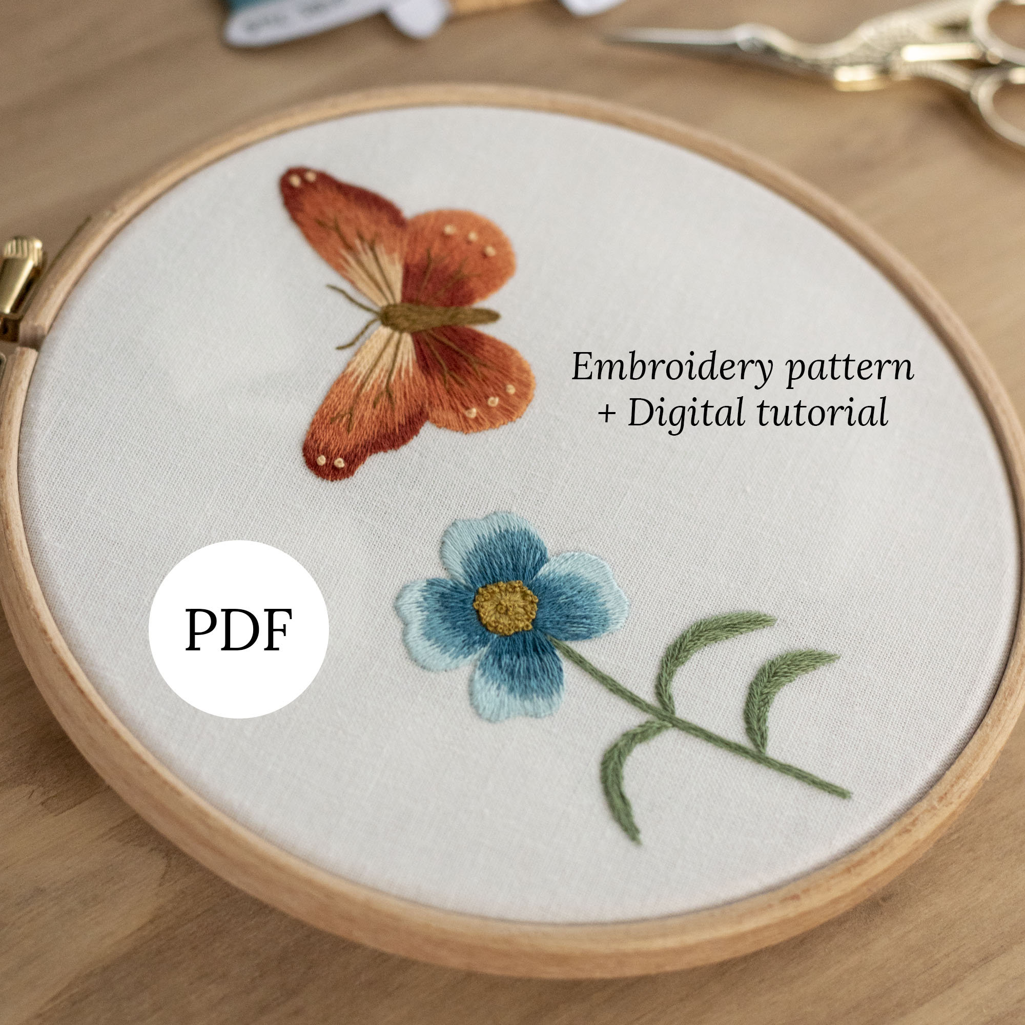 PDF 2 Butterfly patterns Embroidery tutorial how to embroidery step by step video Hand ...