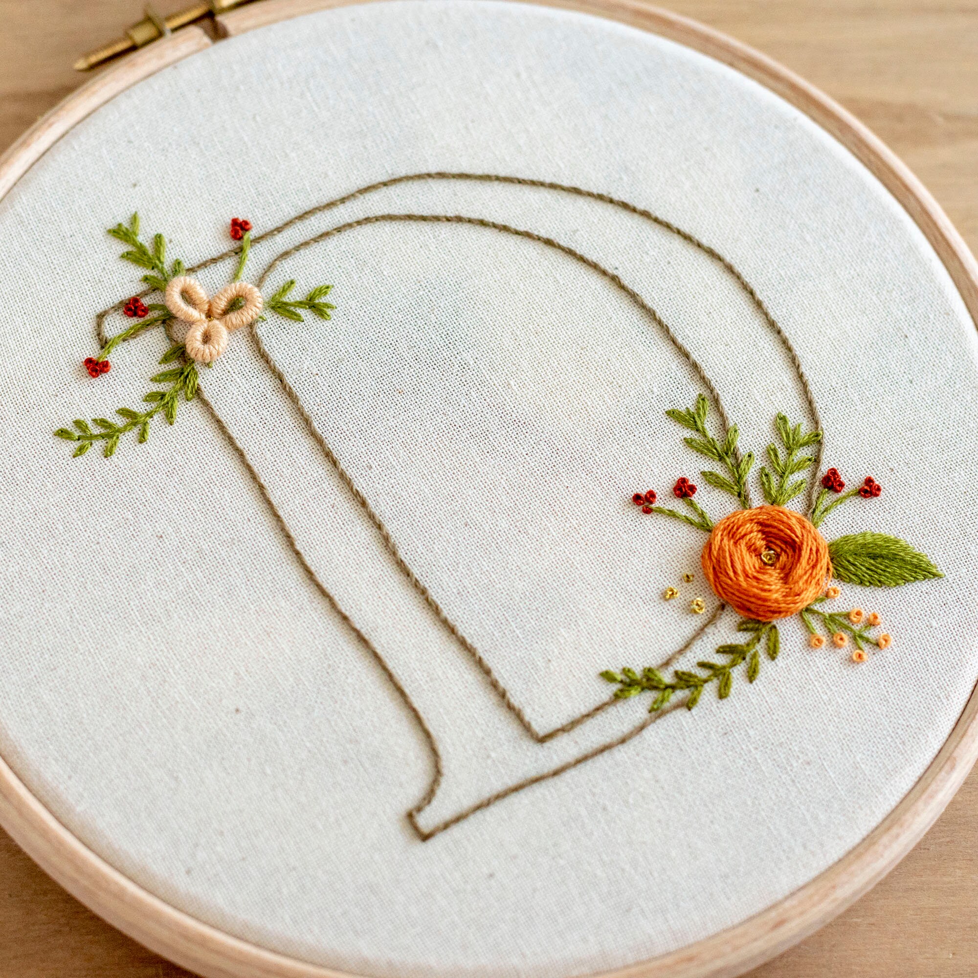 Letras Flores Patrón Bordado Video Tutorial Inicial Flores - Etsy México