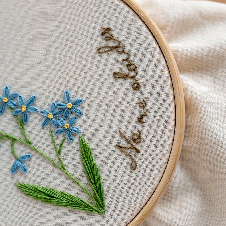 Forget Me Not Hand Embroidery Pattern Wildflower PDF | Etsy