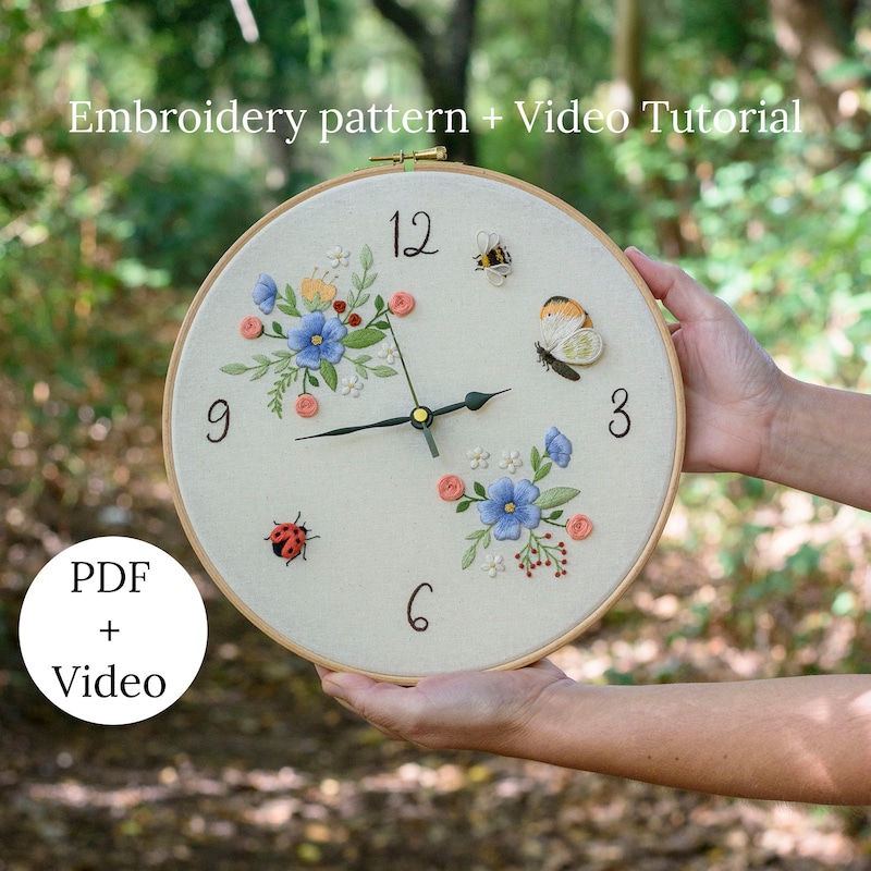 Embroidery Clock - Etsy