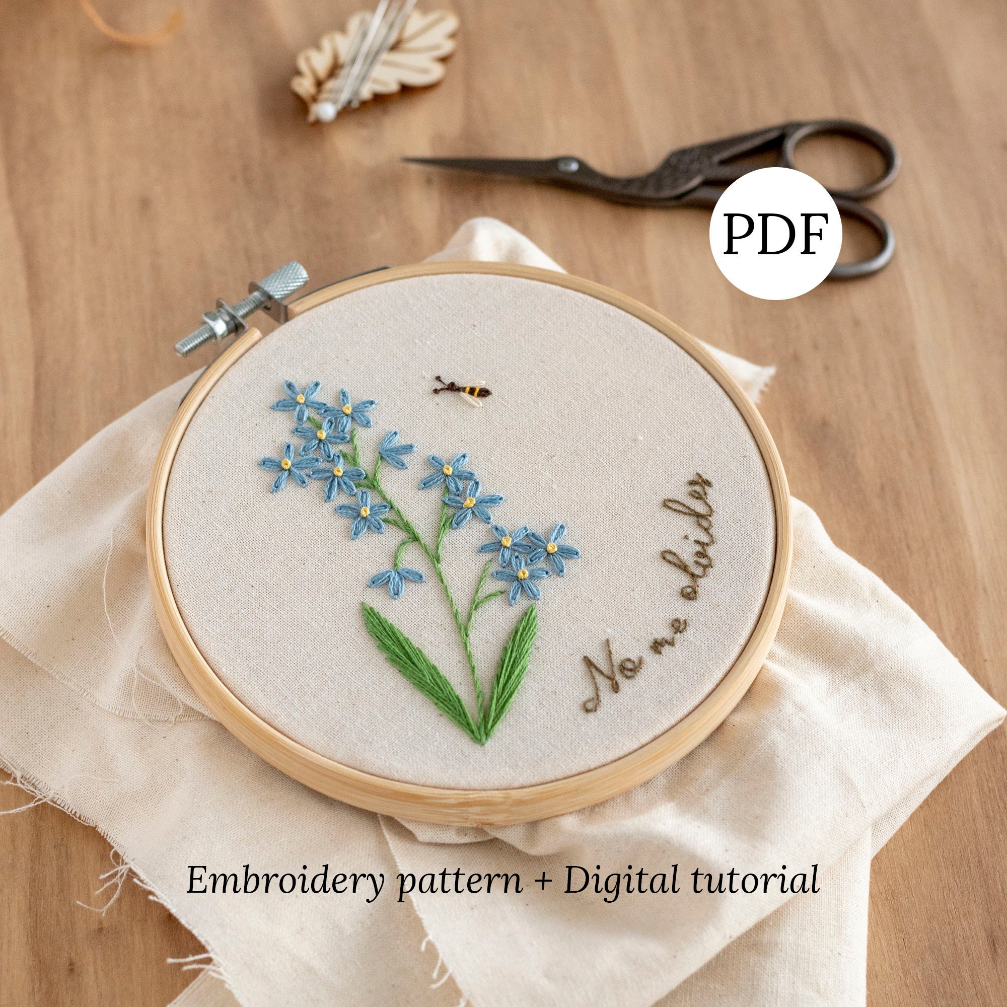 Forget Me Not Hand Embroidery Pattern Wildflower PDF | Etsy