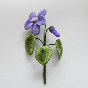 3D Violet Stumpwork Embroidery Pattern: Realistic Floral Tutorial (digital Download) - Etsy