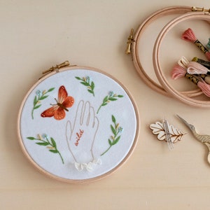 Butterfly Hand Embroidery PDF Pattern, Thread Painting Tutorial for ...