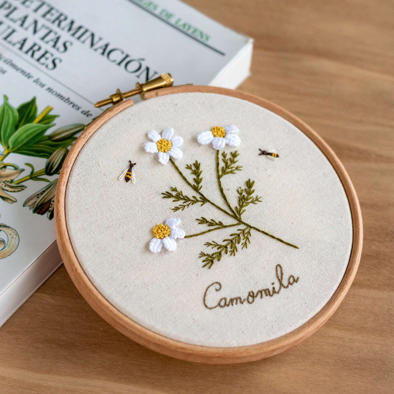 Chamomile Hand Embroidery Pattern, Botanical Design DIY Hoop Art, Wild ...