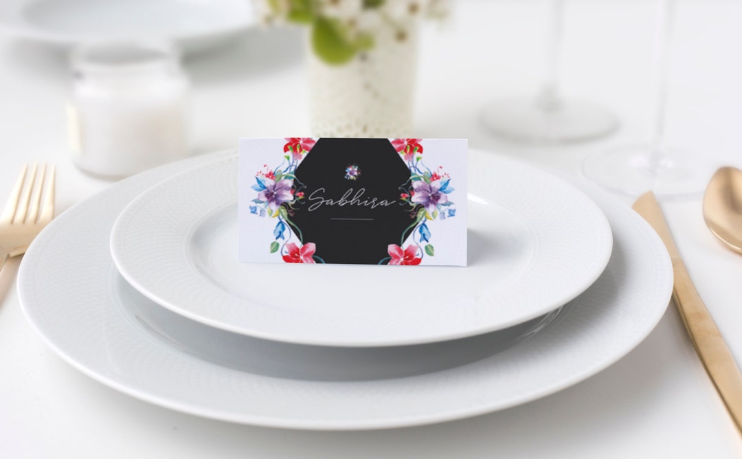 PRINTED Vintage Floral Wedding Placement Cards - Personalized Name ...