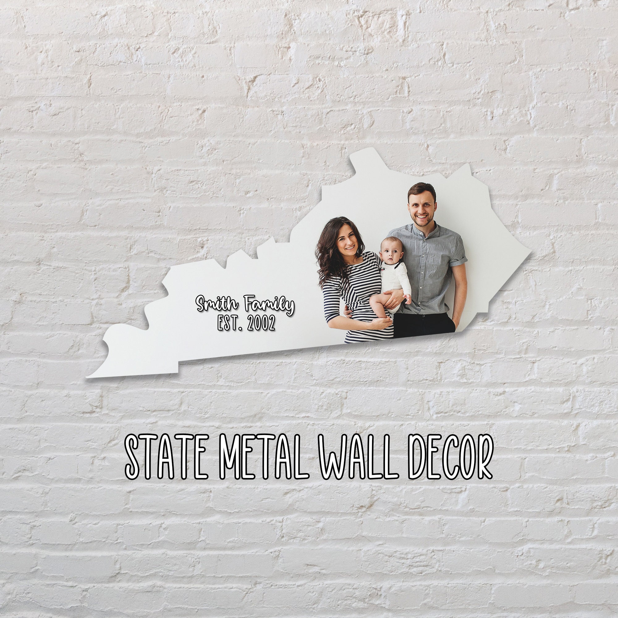 KENTUCKY State Metal Wall Decor, Personalized Metal Photo Print, Custom ...