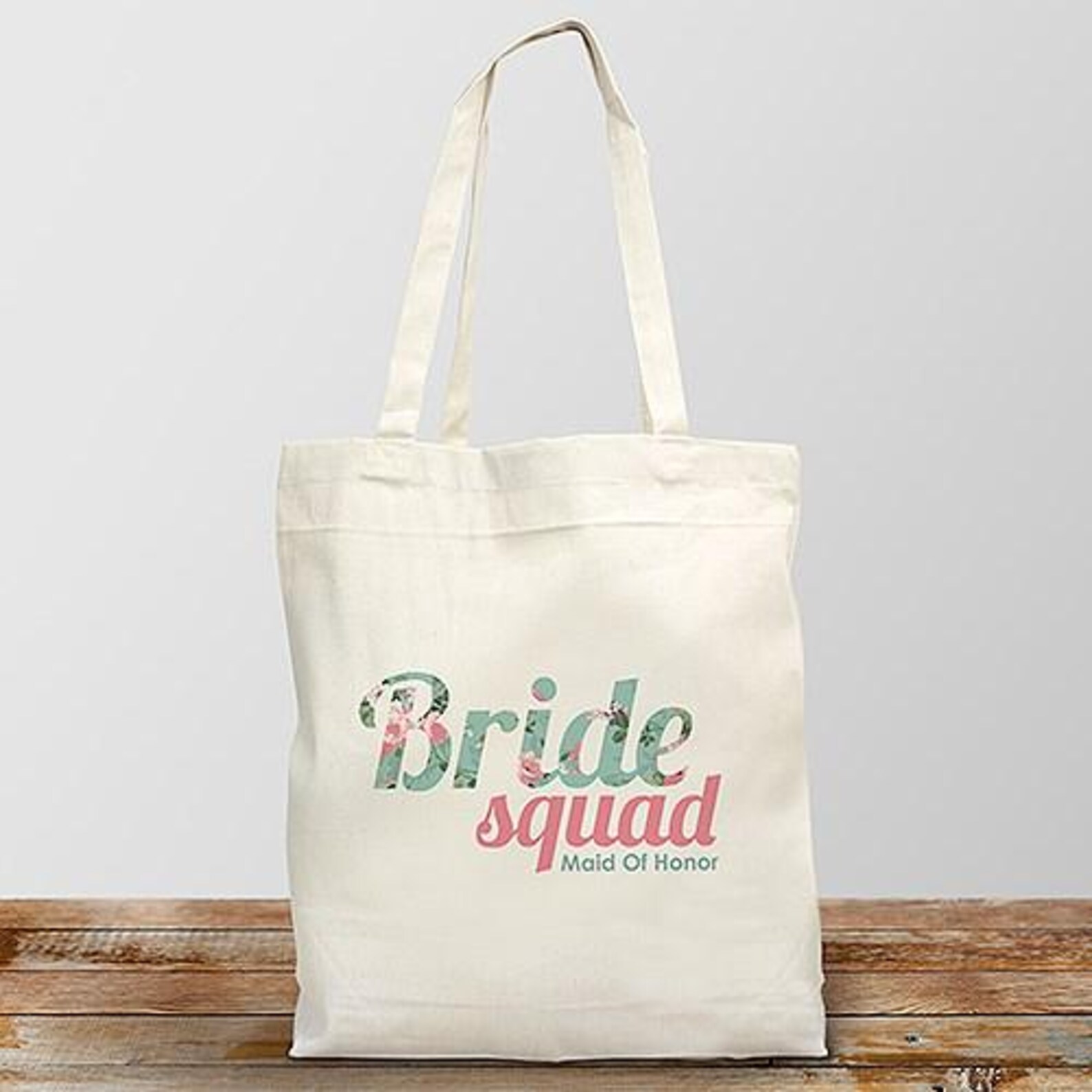 Personalized Bride Squad Canvas Tote Bag - Custom Bridesmaid Gift ...