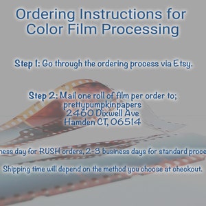 Color Film Processing W/ Medium Resolution Scans Send Your - Etsy