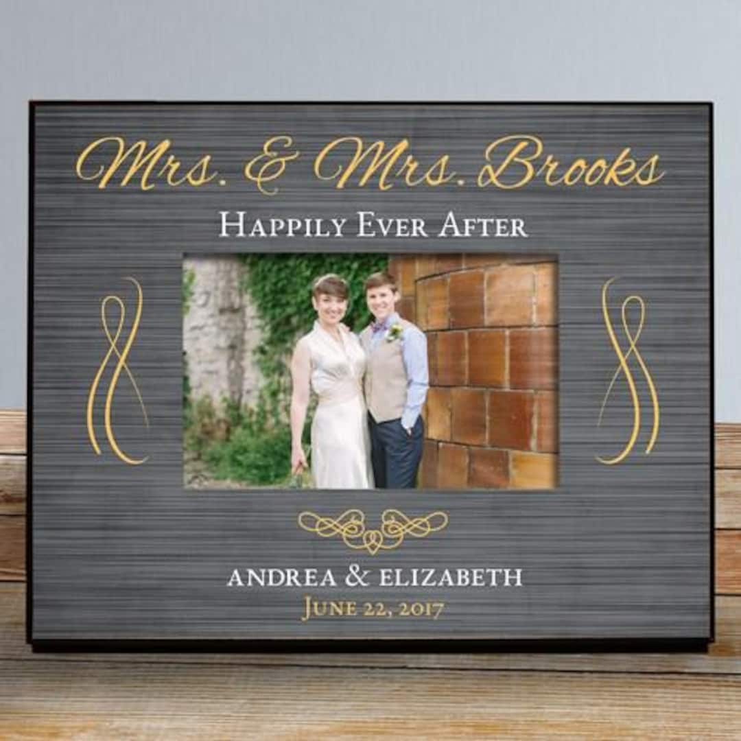 Personalized Mr. and Mrs. Picture Frame – Custom Wedding or Anniversary ...