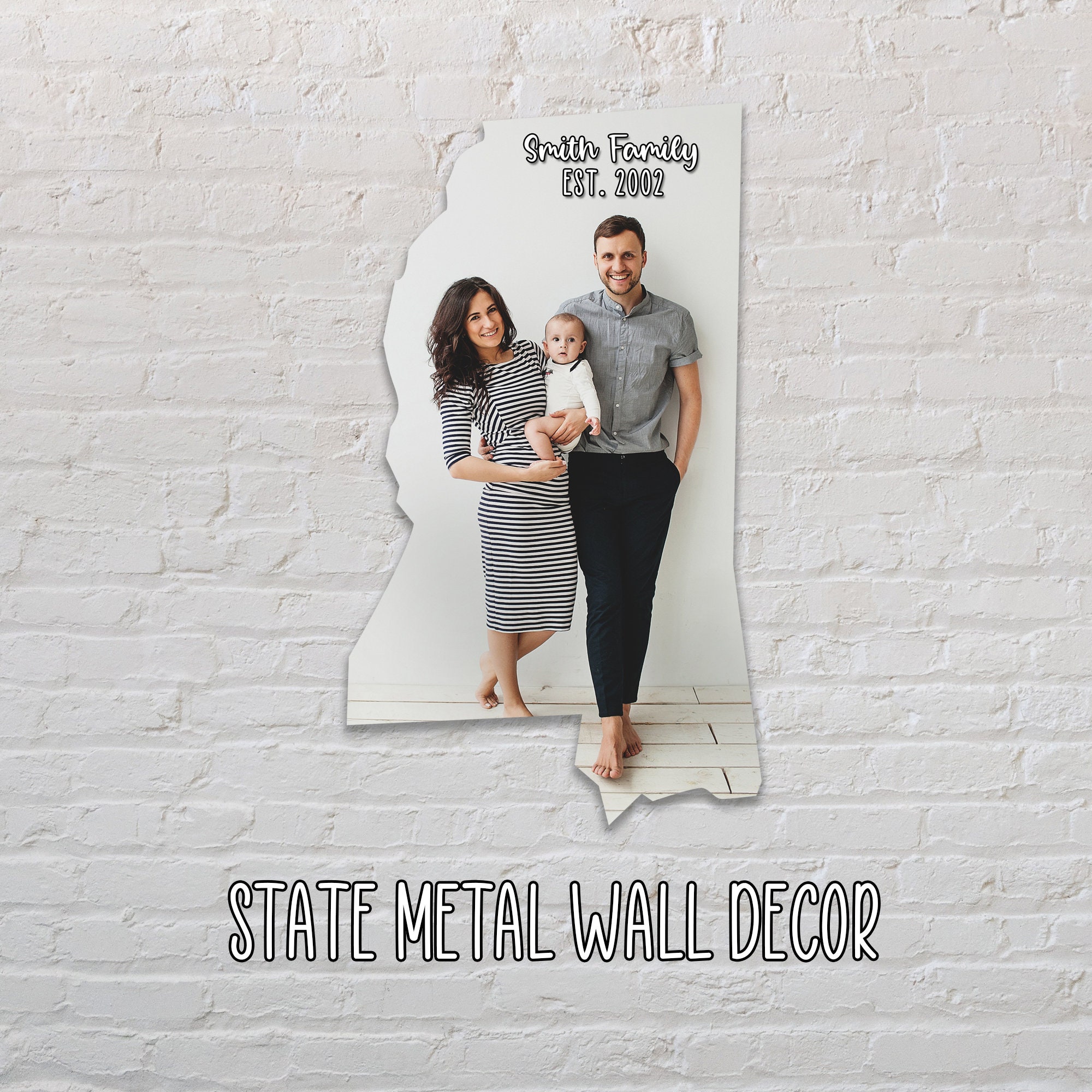 MISSISSIPPI State Metal Wall Decor, Personalized Metal Photo Print ...