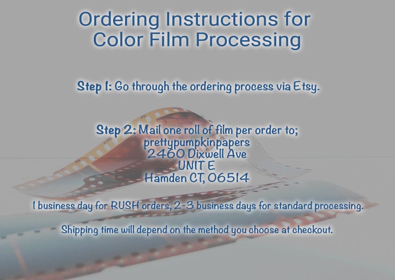 Color Film Processing W/ High Resolution Scans | Negatives Will Be ...