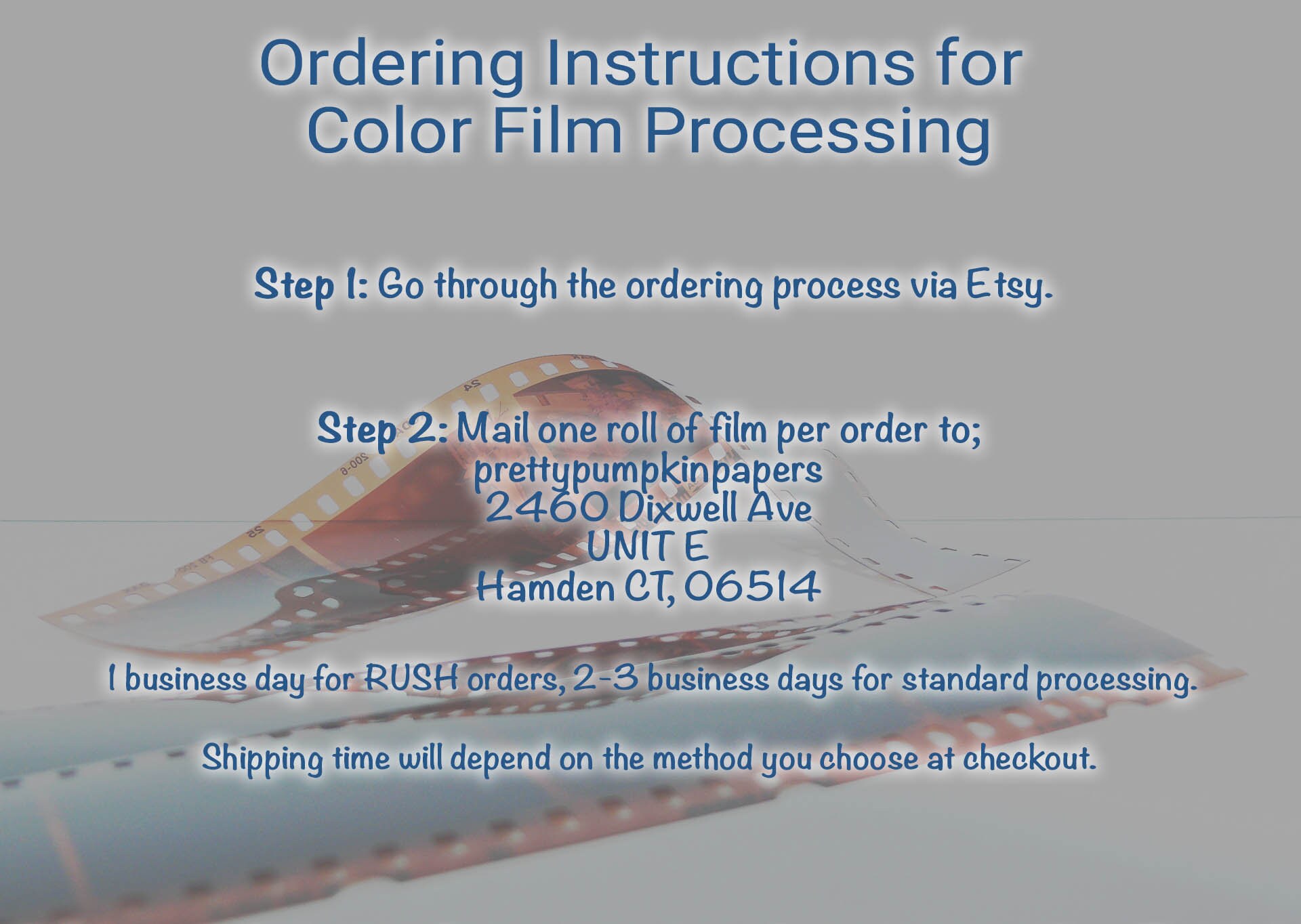 Color Film Processing W/ High Resolution Scans | Negatives Will Be ...