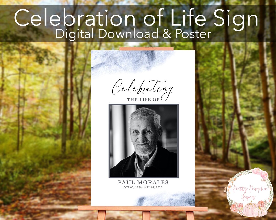 Celebration of Life Poster Digital Download | Digital Download ...