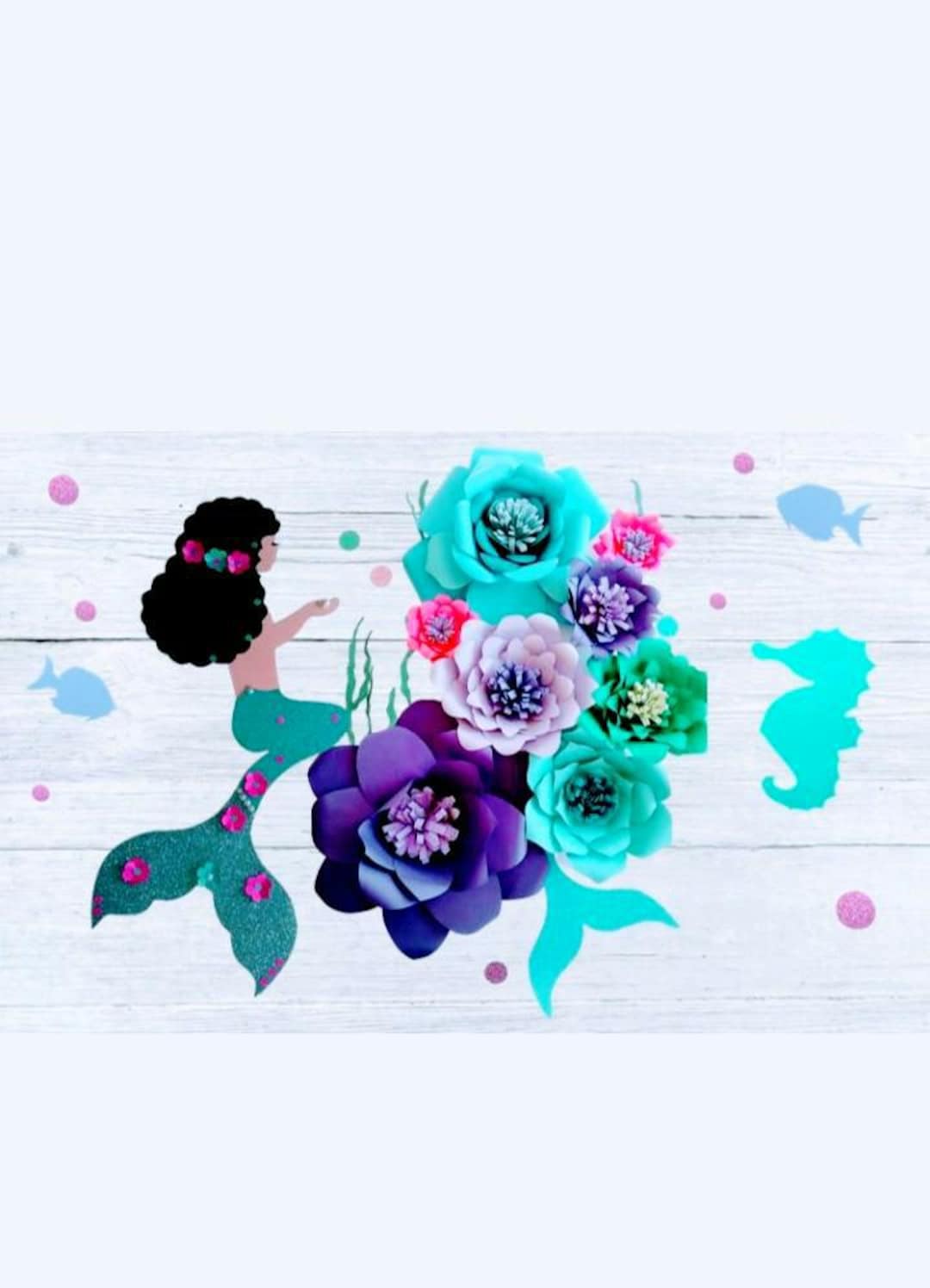 Mermaid Flowers Large Paper Flowers Little Mermaid Decor Mermaid Theme ...