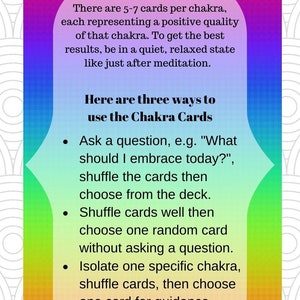 Chakra Wisdom Cards - Etsy
