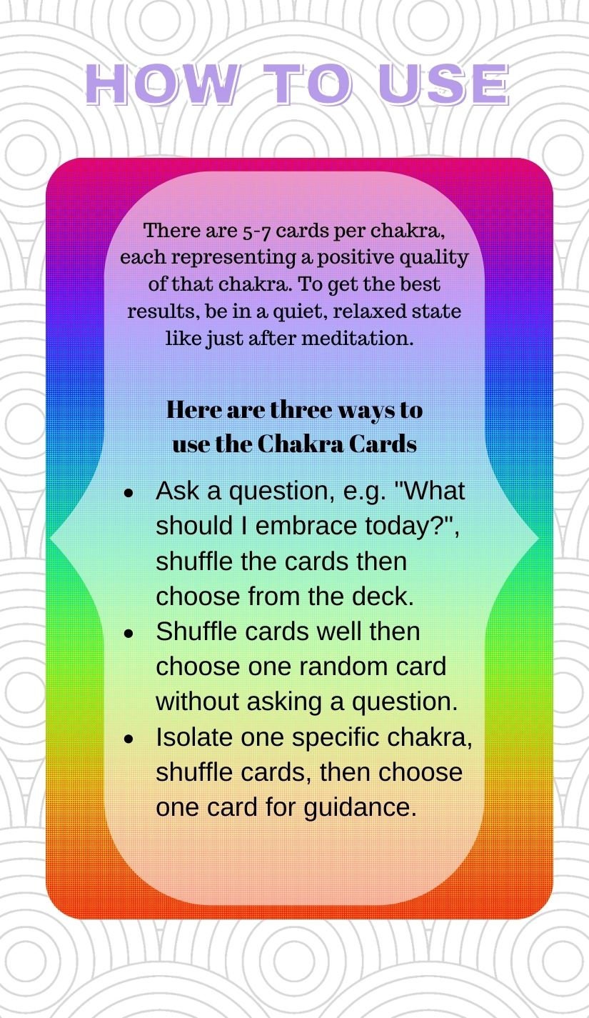 Chakra Wisdom Cards - Etsy