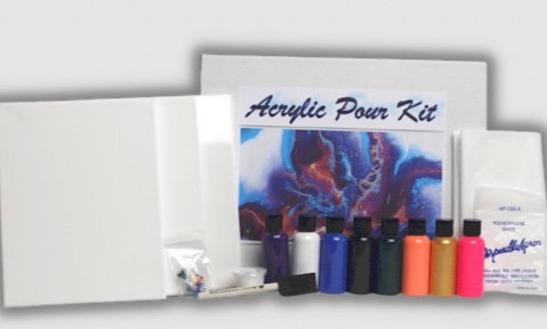 Acrylic Paint Pour Kit, Fluid Art, Painting in a Box - Etsy