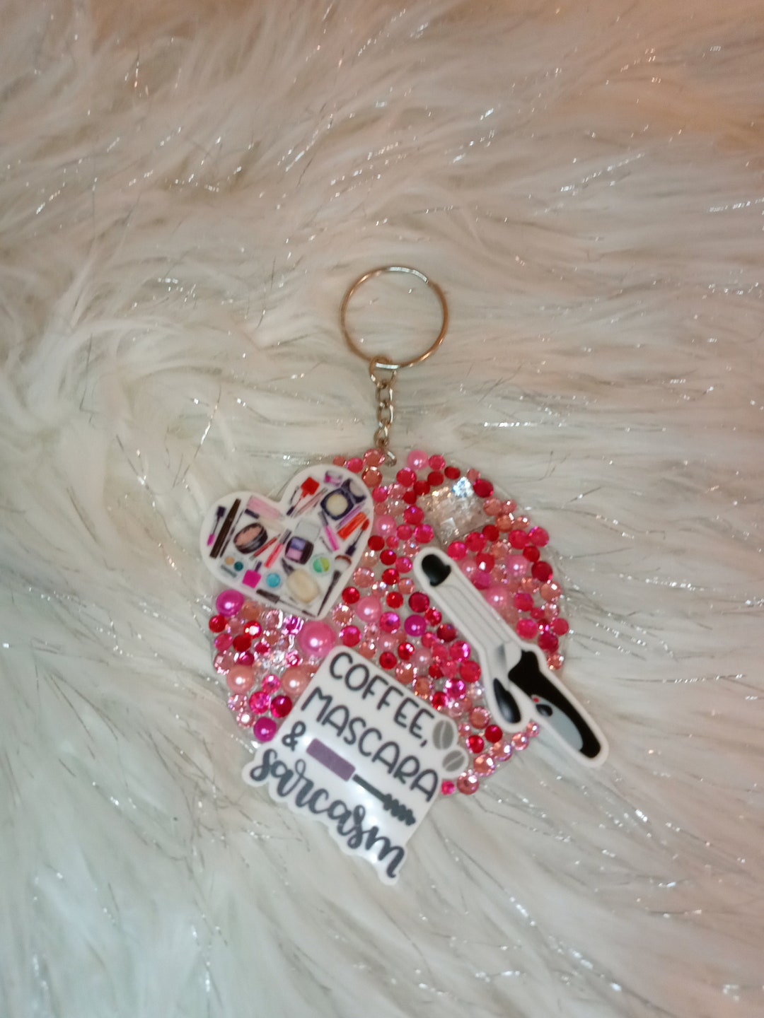 Bling, Keychain, Pink, Makeup, Mascara, White Sign, White Heart ...