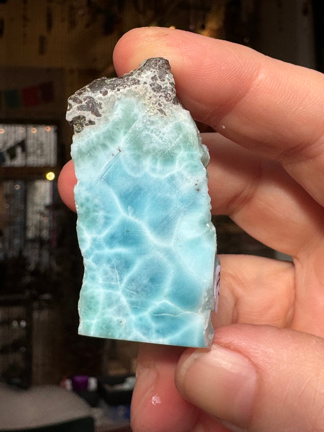 LARIMAR Natural Mineral Specimen Semi-polished Dominican Republic ...