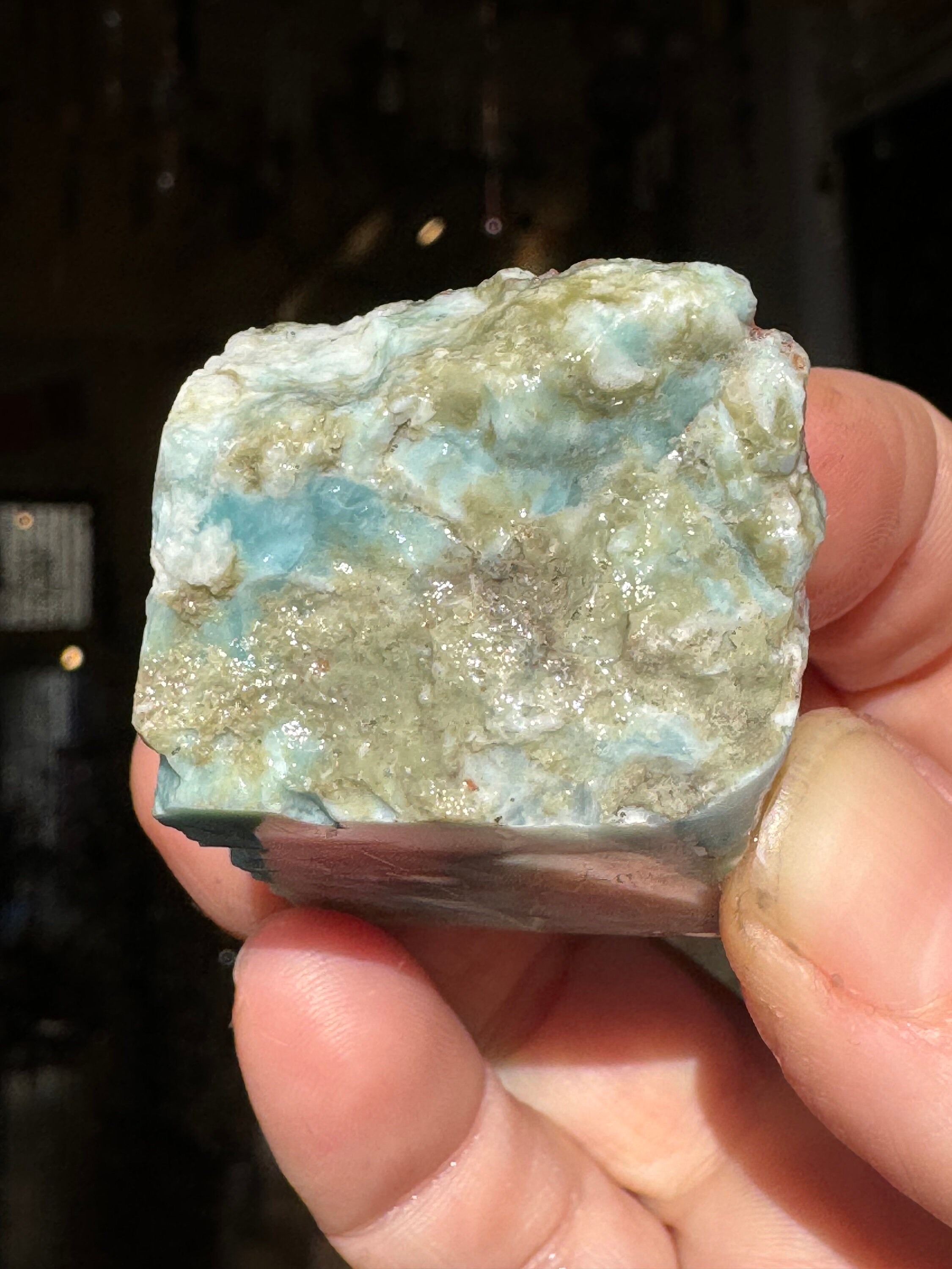 LARIMAR Natural Mineral Specimen Semi-polished Dominican Republic ...