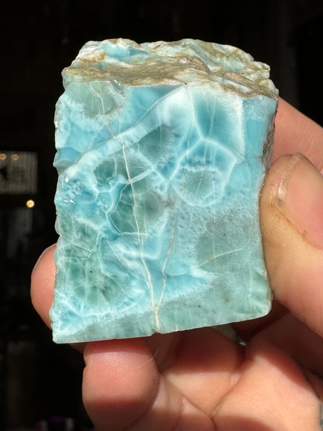 LARIMAR Natural Mineral Specimen Semi-polished Dominican Republic ...