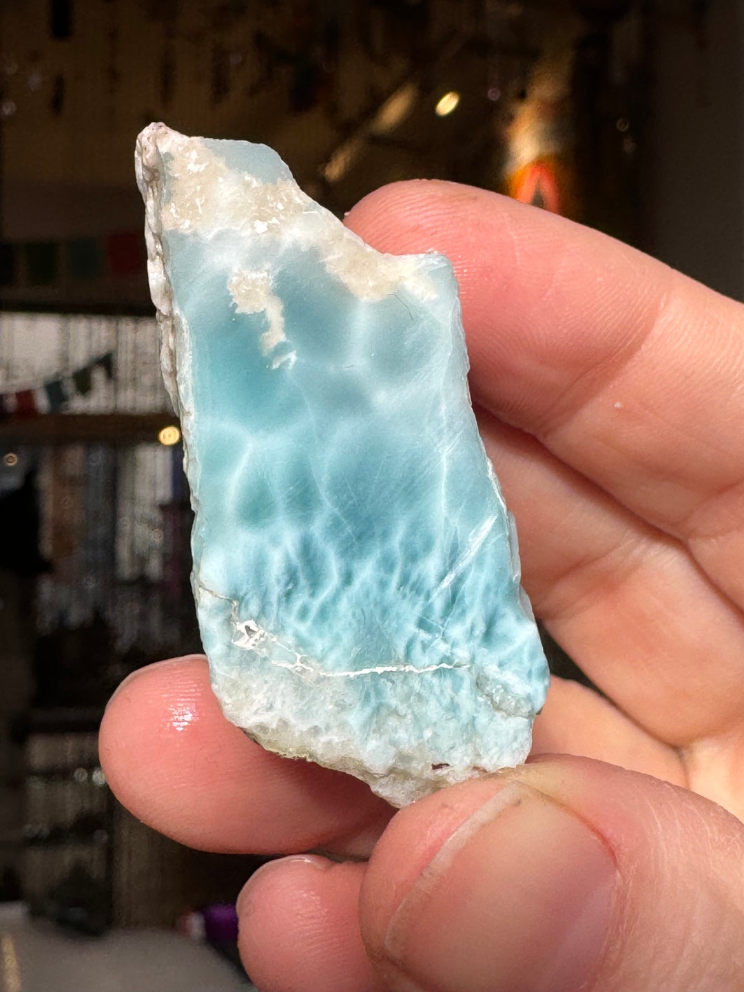 LARIMAR Natural Mineral Specimen Semi-polished Dominican Republic ...