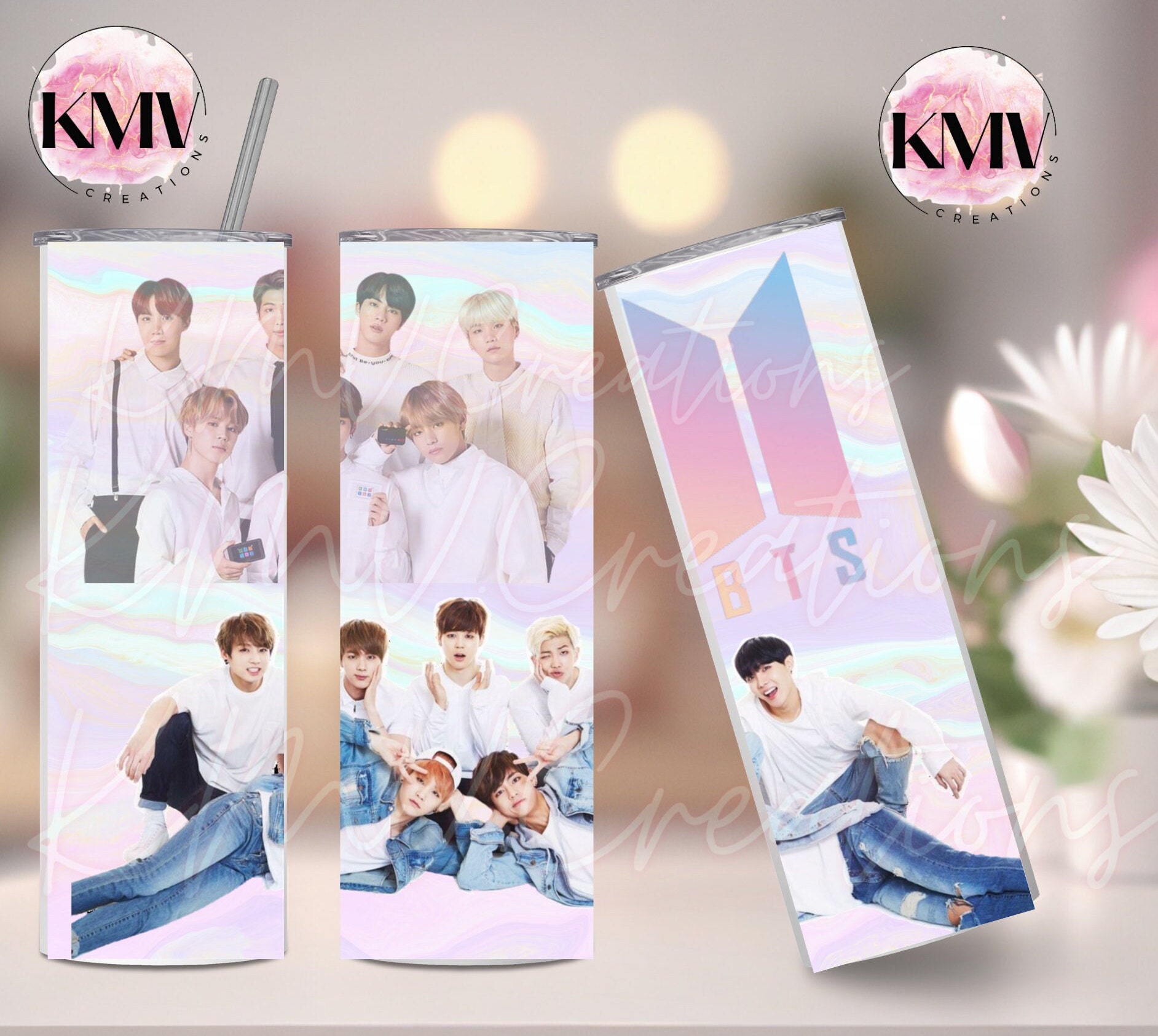 BTS 20oz Tumbler Wrap / Pink Colorful BTS Png / Bts Fans Png / Korean ...