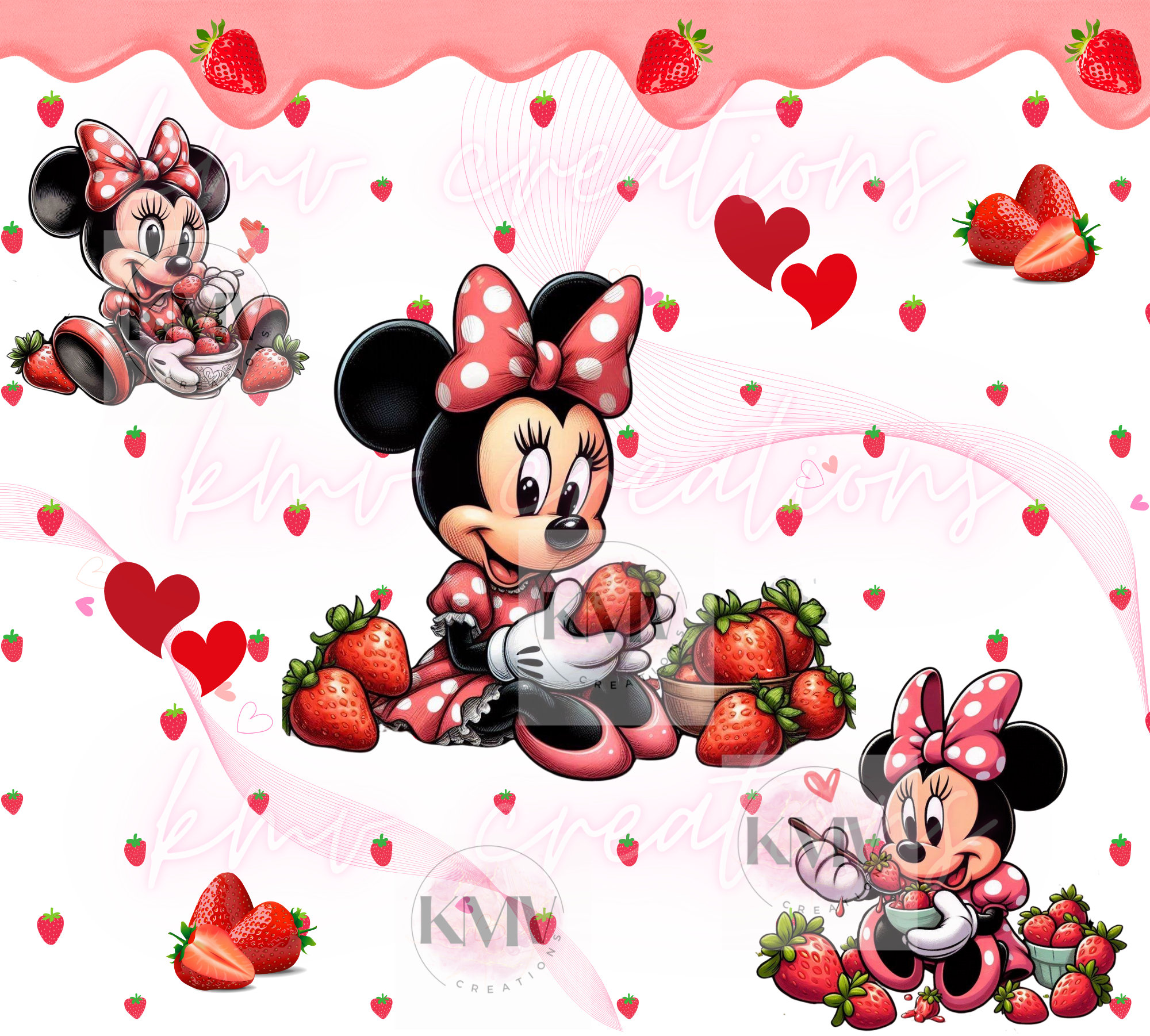 Strawberry Mouse Png / Berry Minnie Png / Cute Strawberry Mouse ...