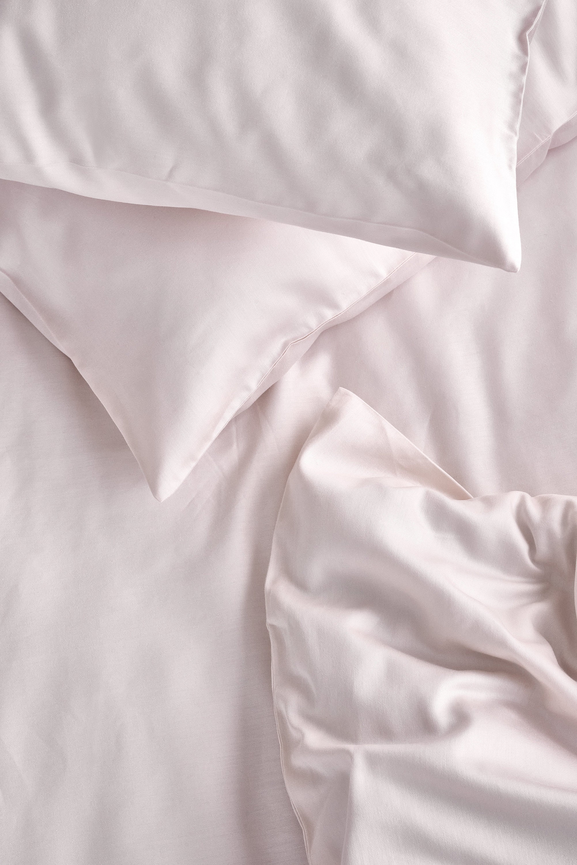 3 pieces Powder Pink Cotton Satin bedding set Cotton Sateen | Etsy