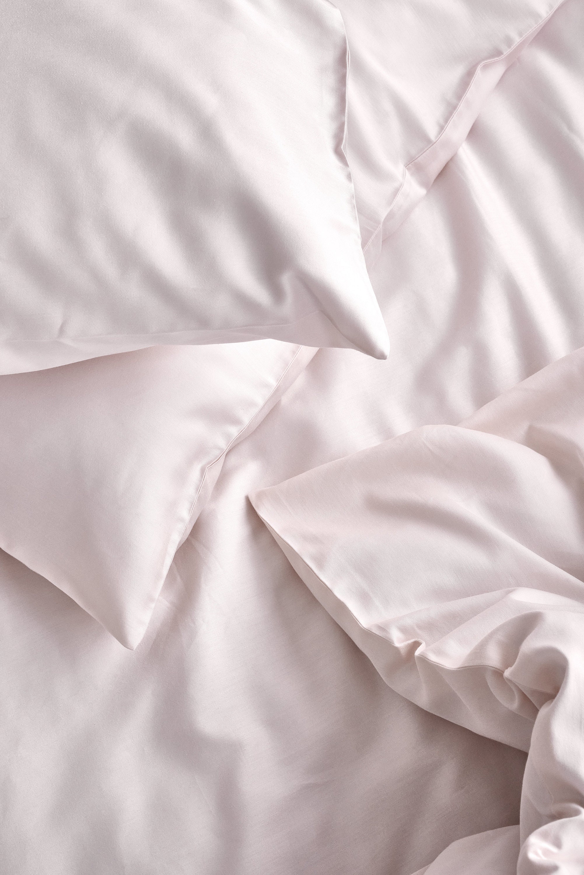 3 pieces Powder Pink Cotton Satin bedding set Cotton Sateen | Etsy