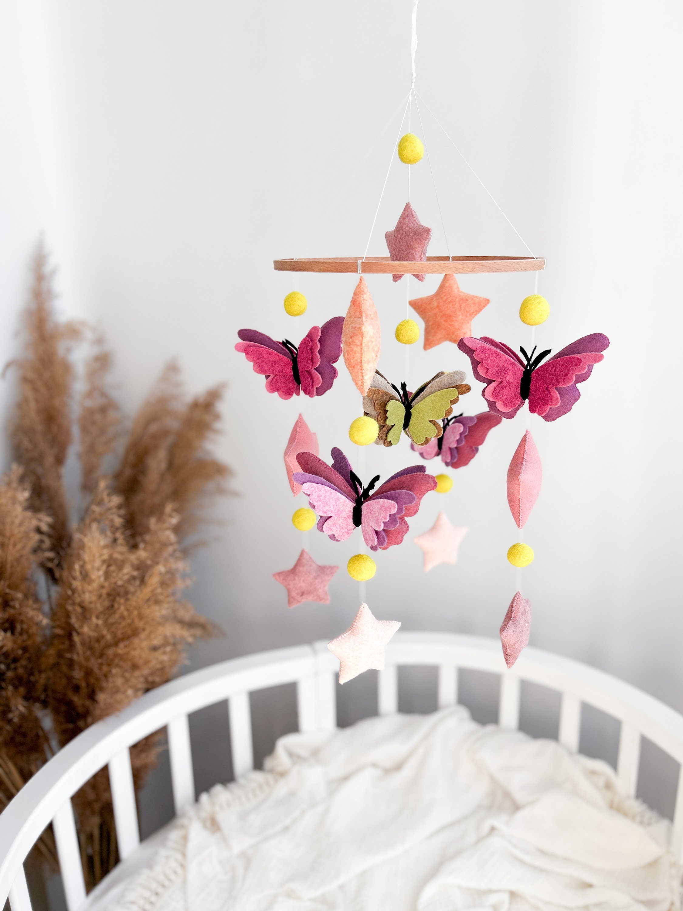 Baby Girl Mobile, Butterfly Mobile, Nursery Decor Girl, Butterflies ...