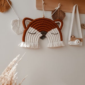 Fox Face Nursery Decor, Macrame Fox Face, Kids Room Decor, Macrame Lion ...