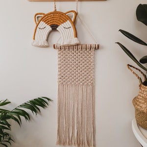 Fox Face Nursery Decor, Macrame Fox Face, Kids Room Decor, Macrame Lion ...
