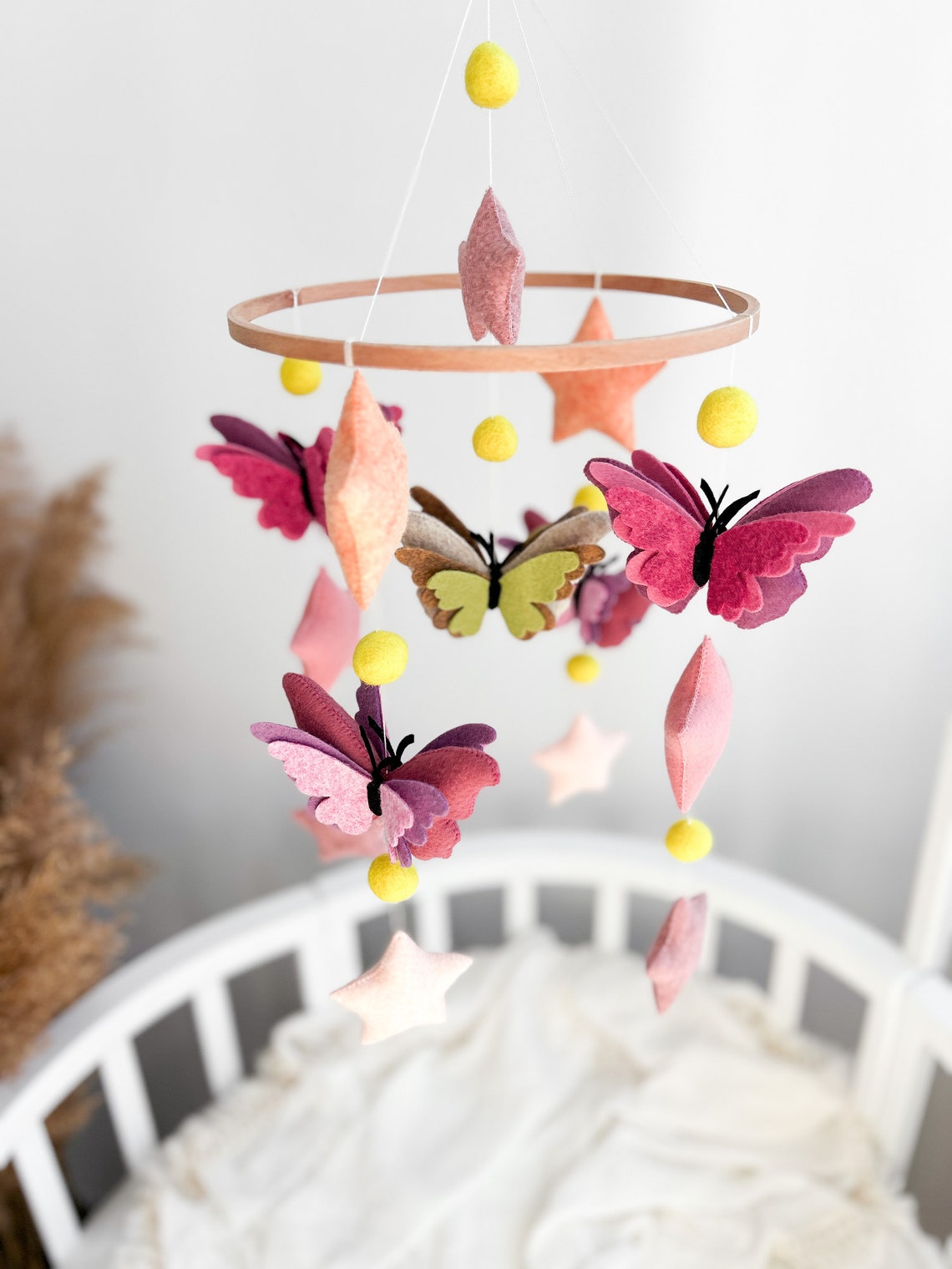 Baby Girl Mobile, Butterfly Mobile, Nursery Decor Girl, Butterflies ...