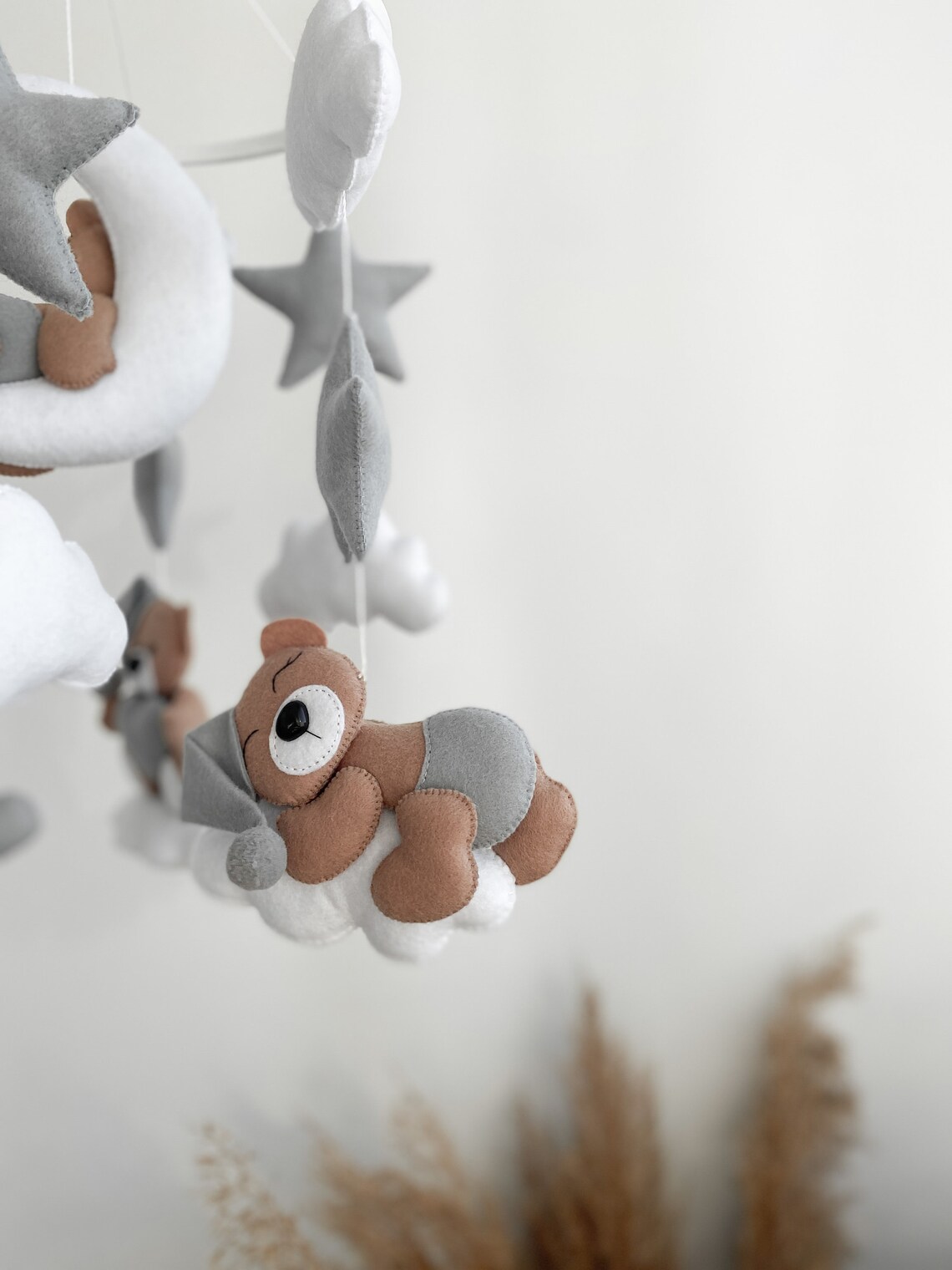Handmade Baby Mobile, Sleeping Bears, Clouds and Stars Nursery Decor - Etsy