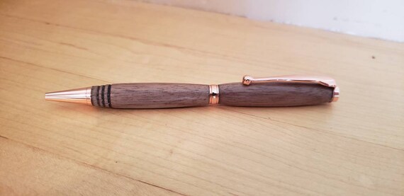 Black Walnut/ Copper Twist Ball Point Pen | Etsy