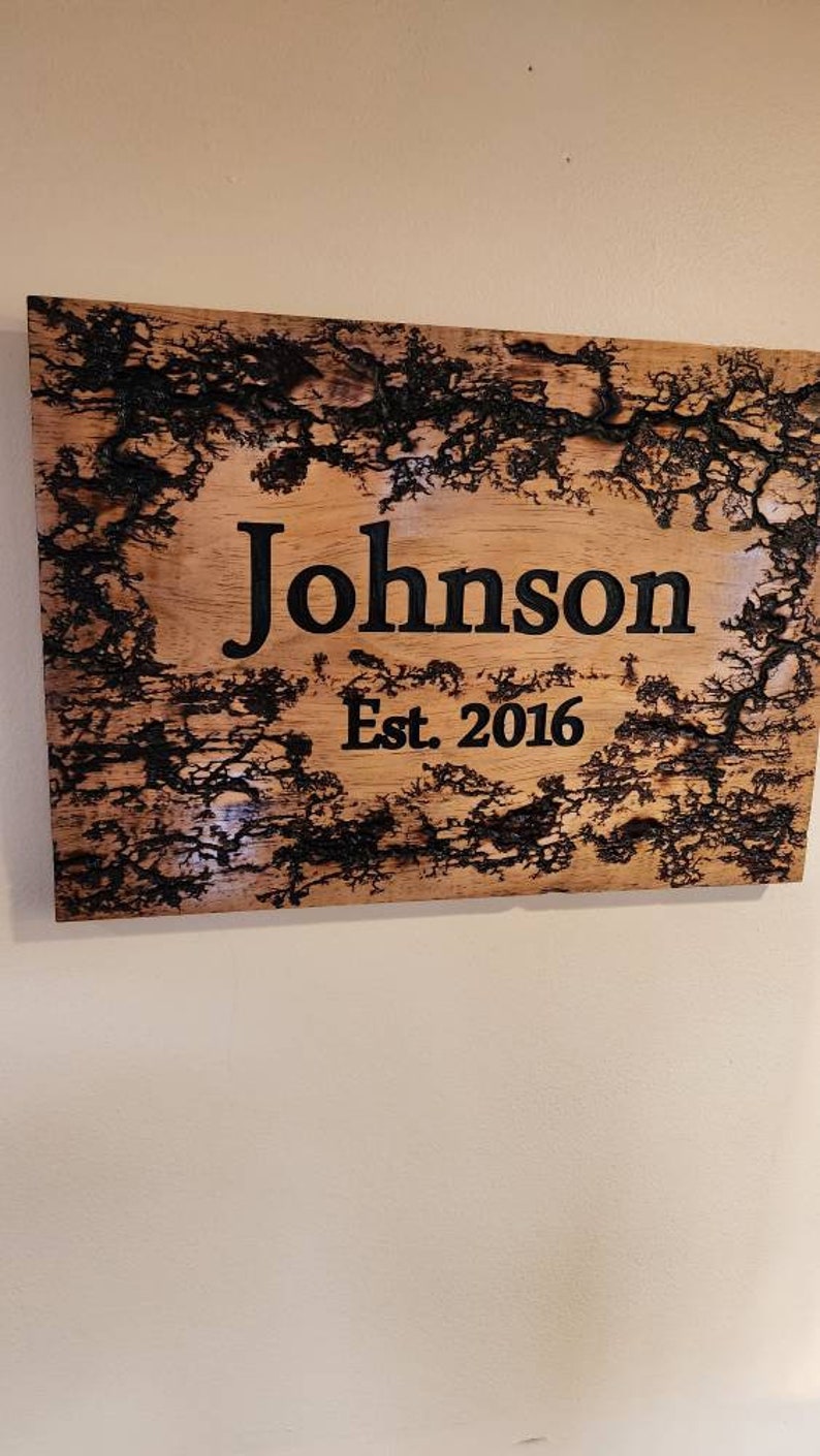 Custom Fractural Burned Wood Sign - Etsy