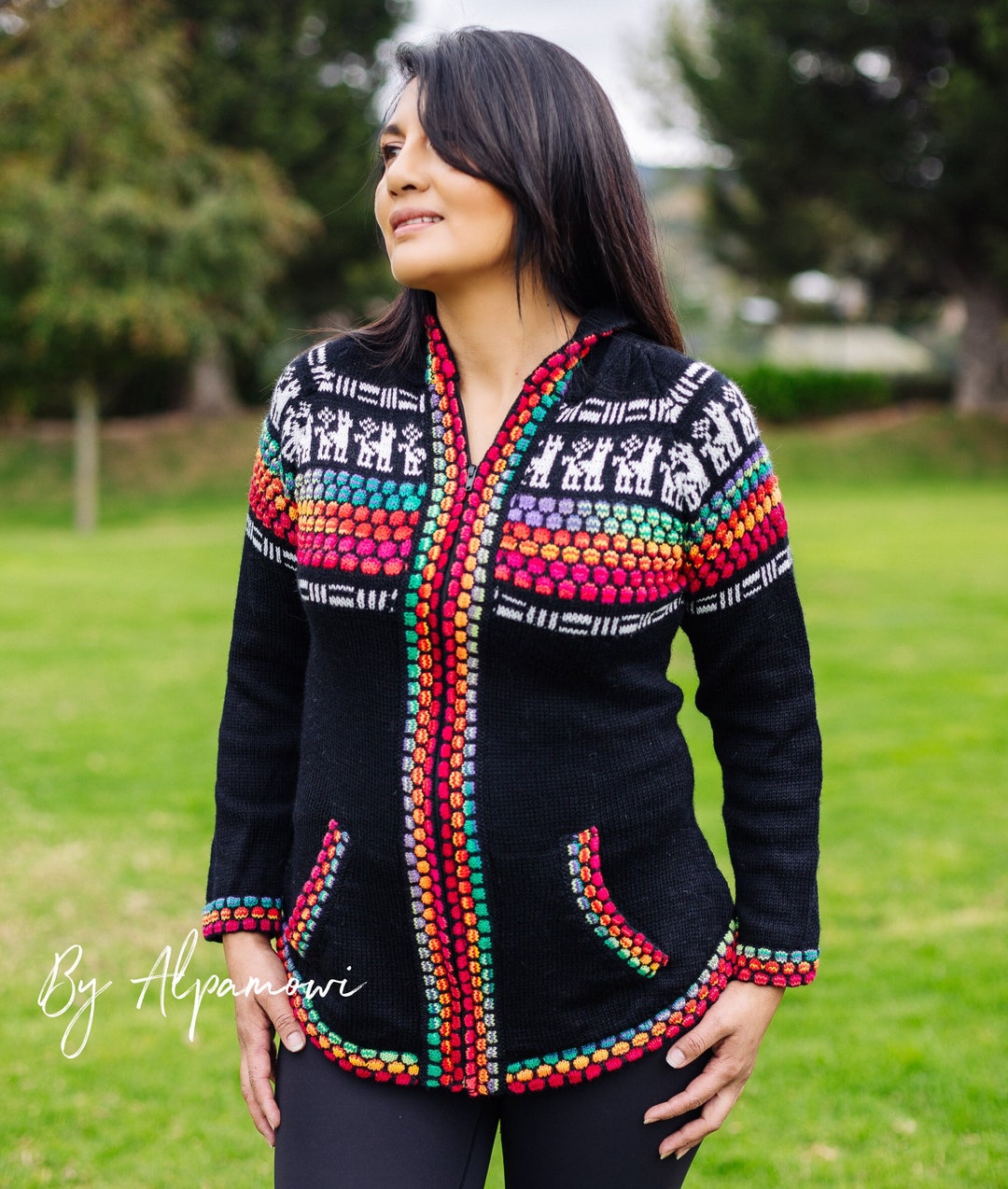 Traditional Peruvian Alpaca Sweater for Woman Elegance and Cozy Alpaca ...