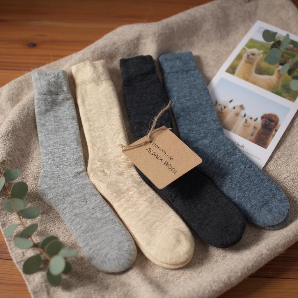 Handmade Peruvian Alpaca Wool Socks – Thermal, Odor-resistant for ...