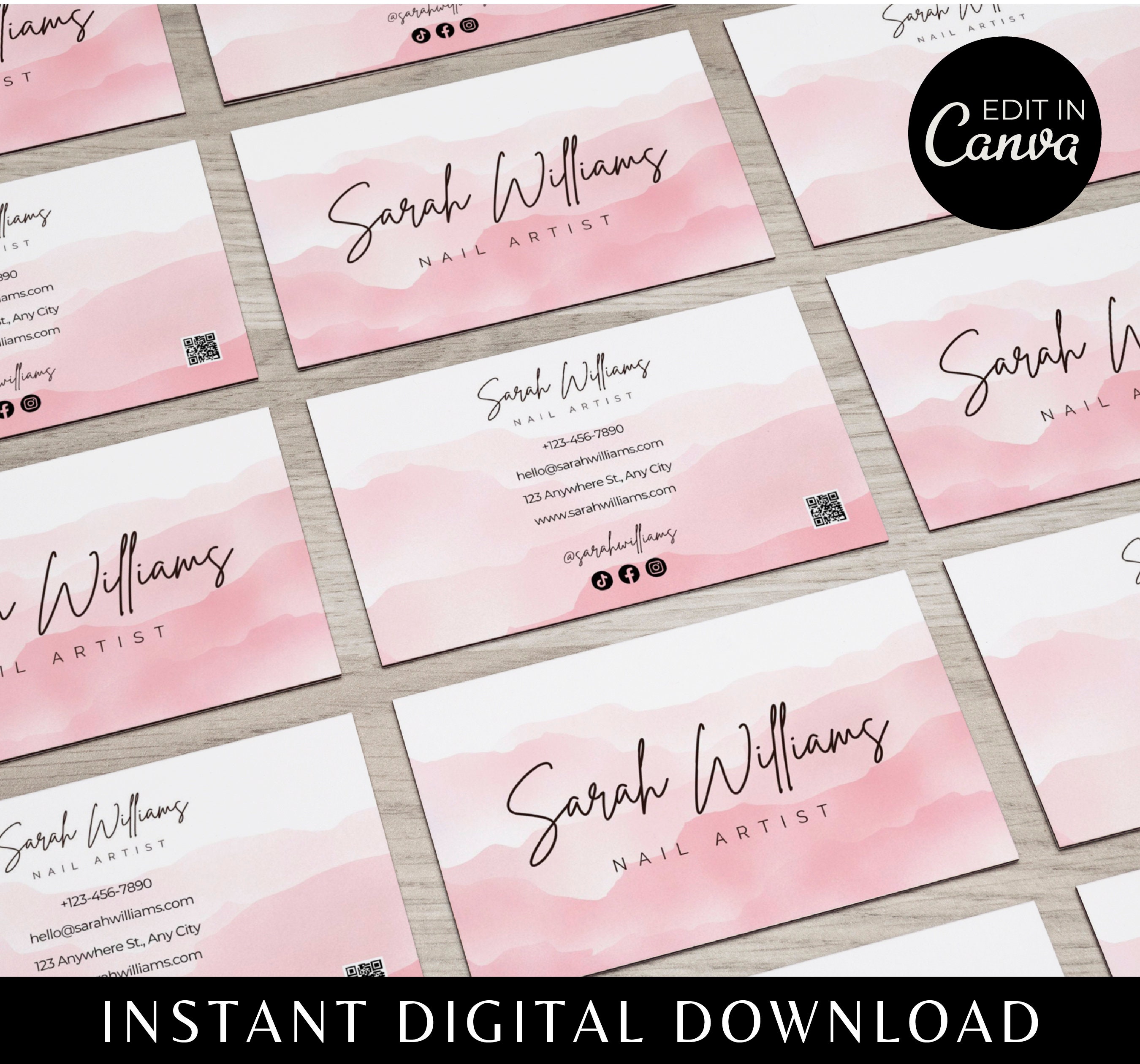 Business Card Template Instant Download DIY Calling Card - Etsy